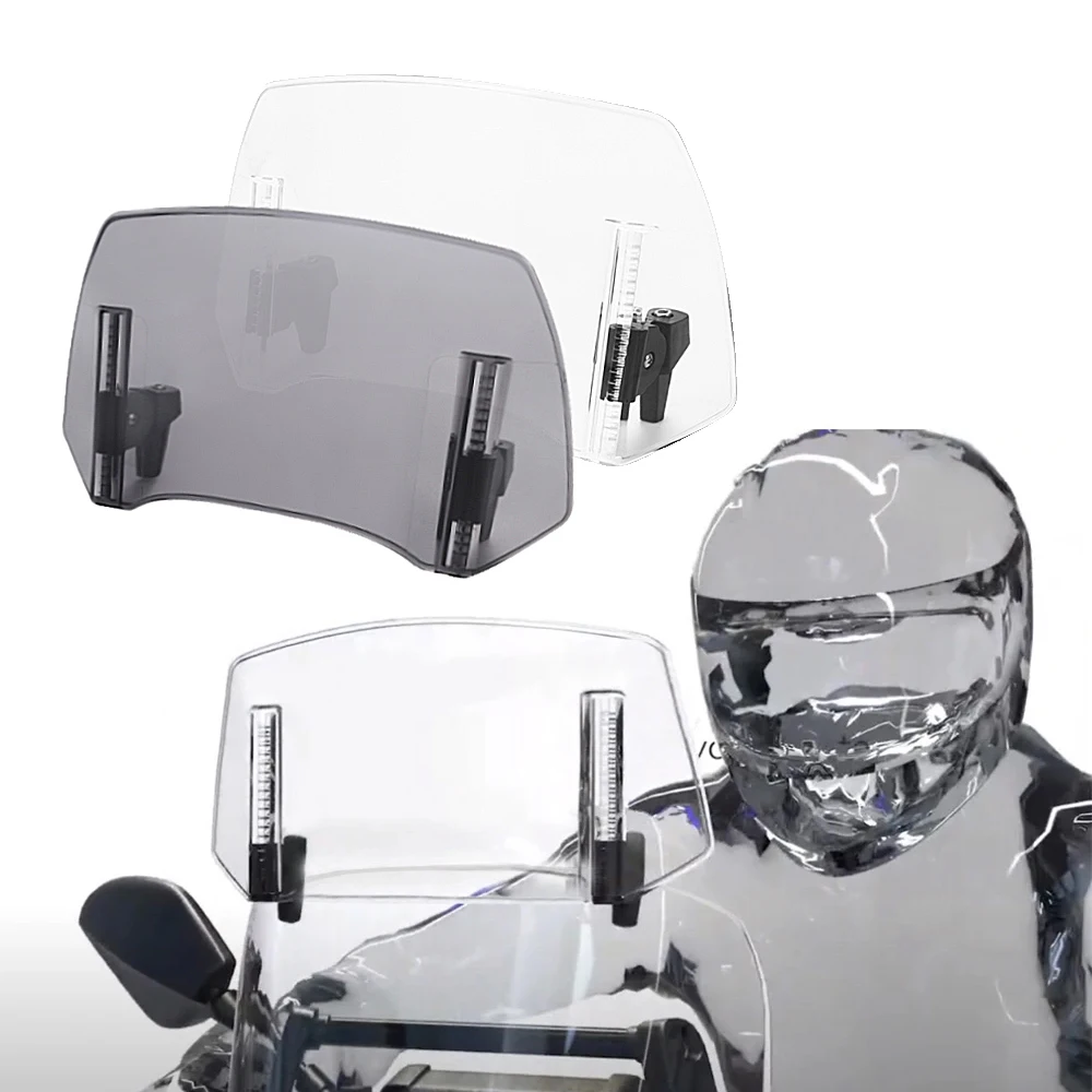 Universal-Motorcycle-Windshield-Extension-Adjustable-Spoiler-Clamp-On ...