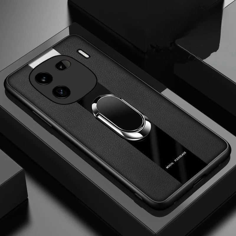 Magnetic Ring Stand Phone Case For Vivo IQOO 12 Pro Luxury Leather ...