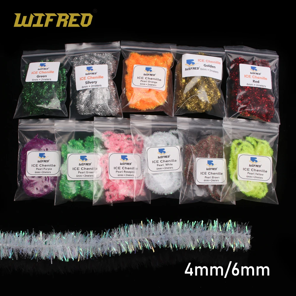 Wifreo-4mm-6mm-Ice-Dub-Chenille-Fly-Fishing-Tying-Material-Sparkle ...