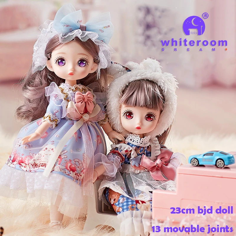1-8-Bjd-Doll-Anime-Face-Kawaii-23cm-Dolls-For-Girs-Princess-Dress-DIY ...