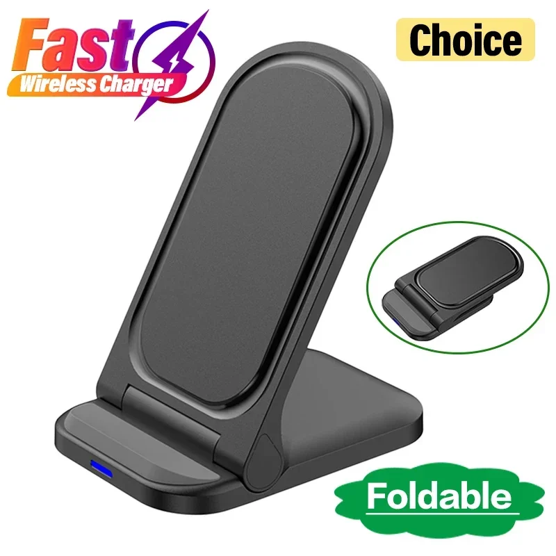 Foldable Wireless Charger Stand Pad Desktop Phone Chargers Holder ...