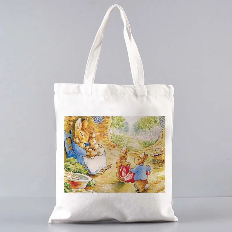 Rabbit Family Casual Tote Bag Peter Canvas Bag Bag Reusable Shopping ...