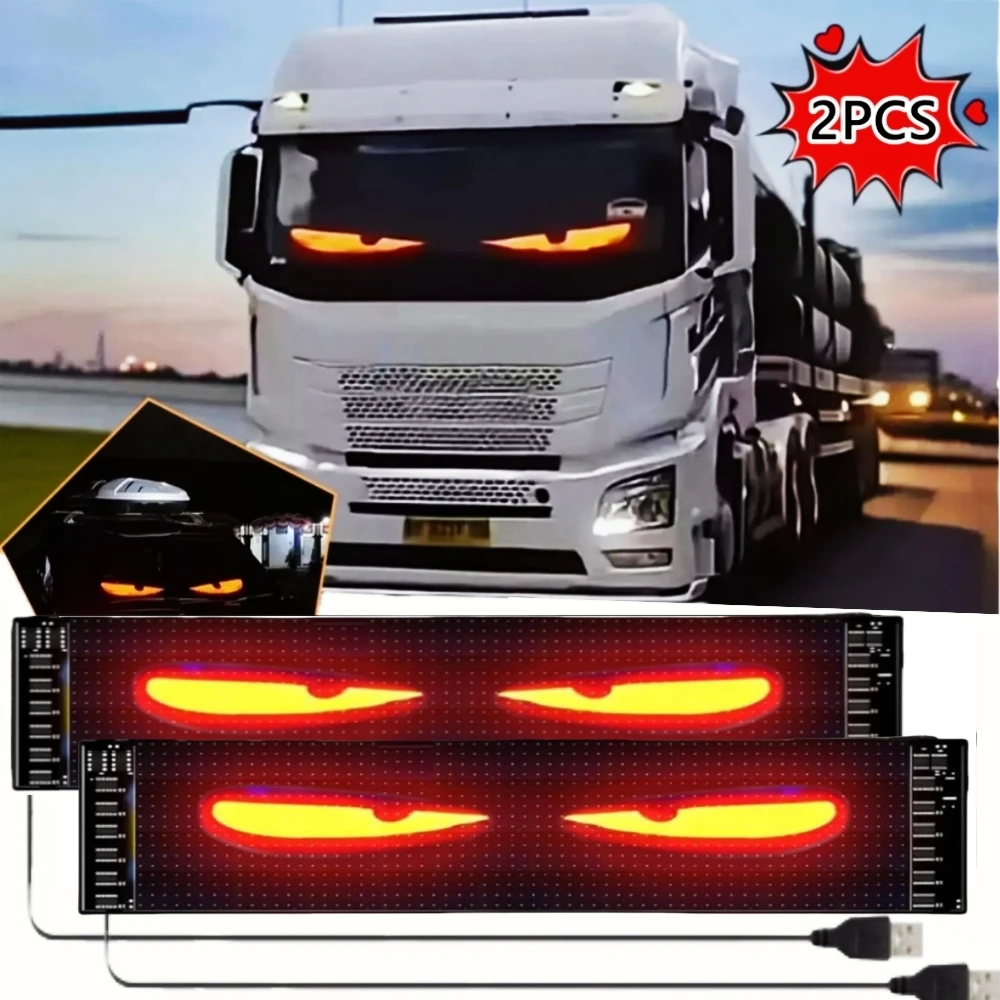 2PCS-Ojos-LED-Para-Automovil-Parabrisas-De-Camion-Ojos-Demon-LED ...