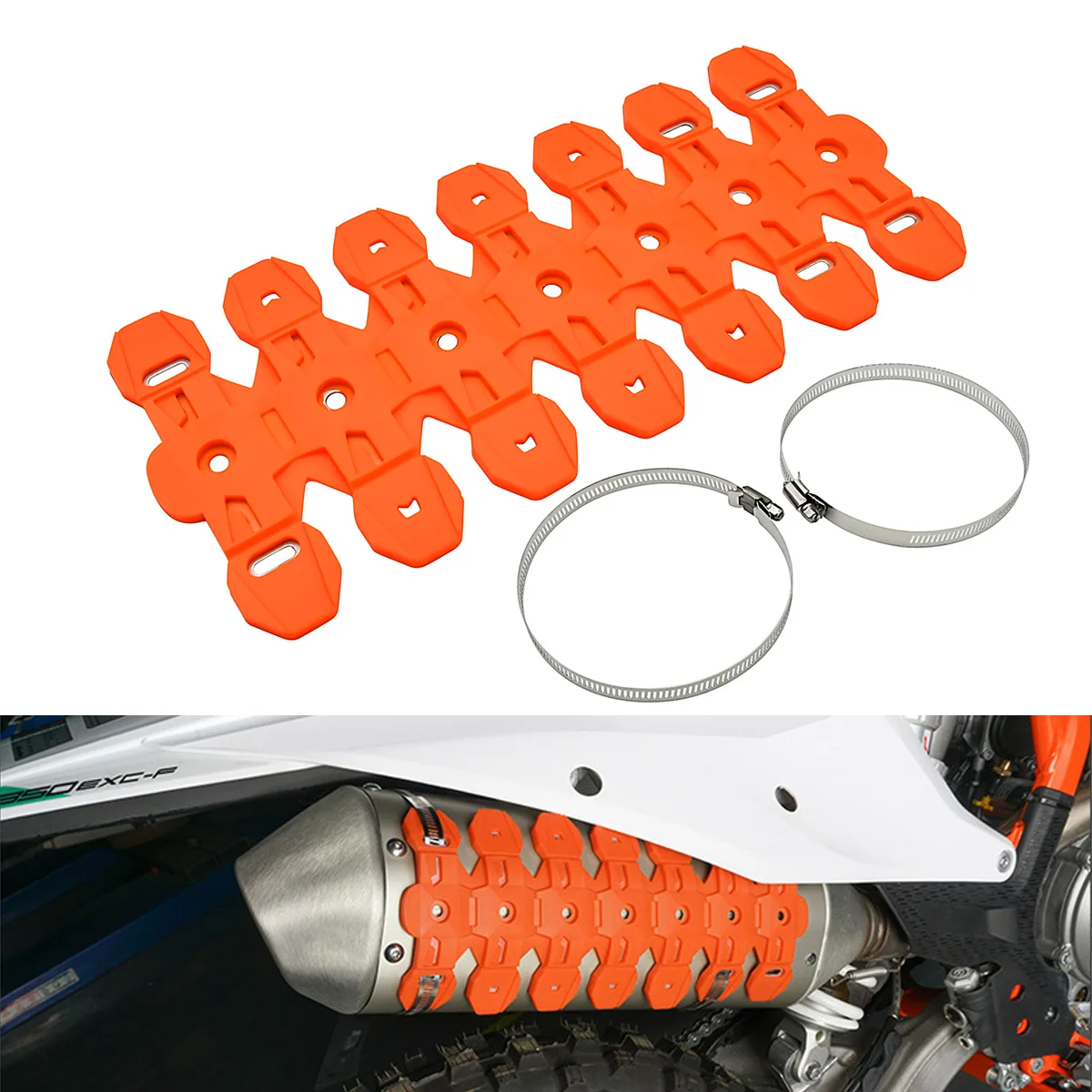 Motorcycle Exhaust Shield Muffler Pipe Cover Protector For KTM EXC EXCF ...