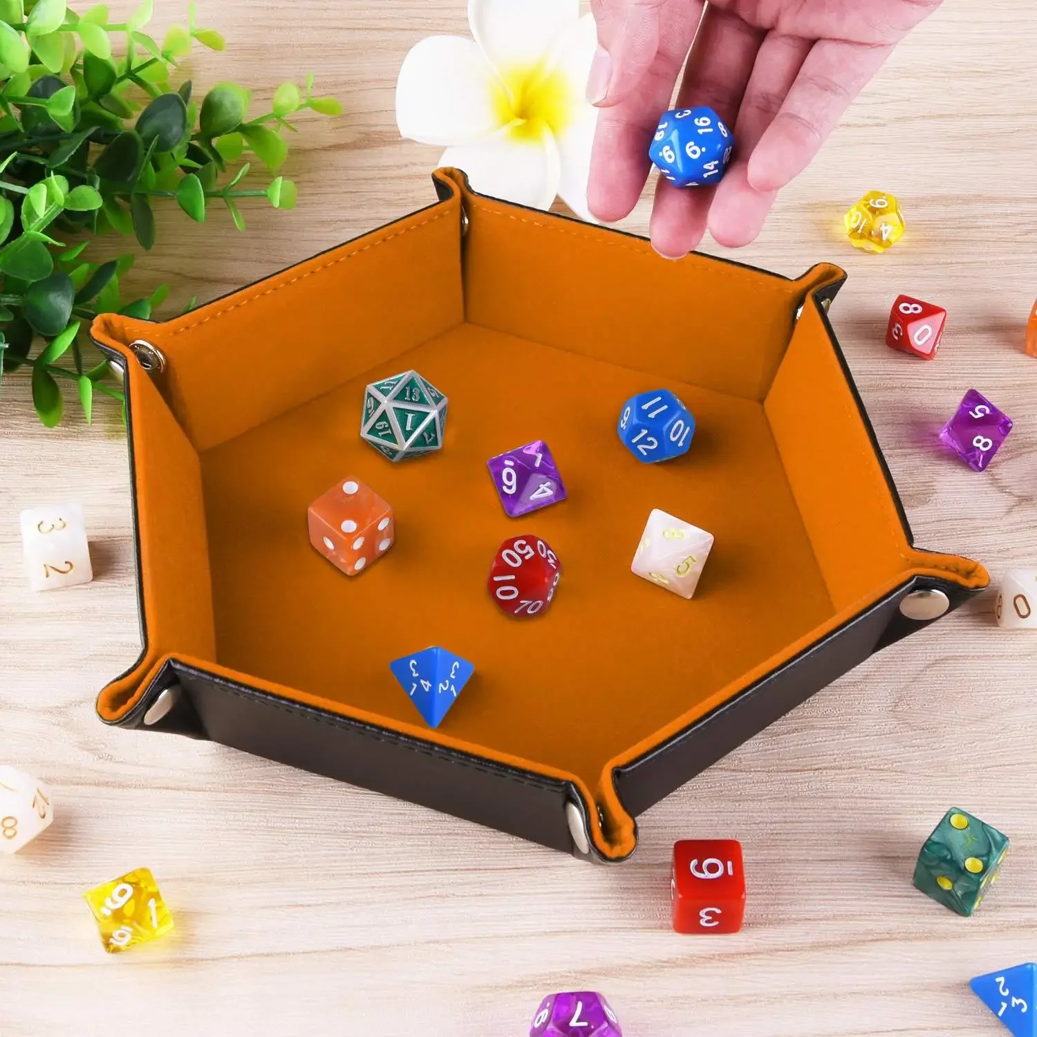 1PC-Hexagonal-Velvet-Fabric-Dice-Board-Foldable-storage-tray-for ...