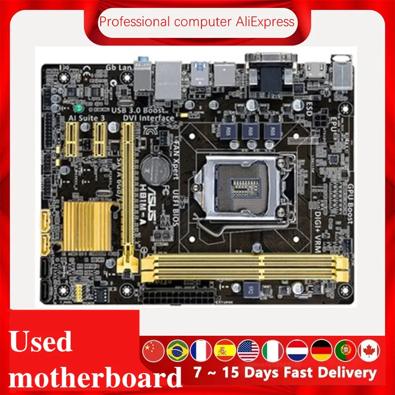 Placa base de escritorio H81M A para Asus H81M A H81 LGA 1150 LGA1150 para Core i7 i5 i3 DDR3 ...