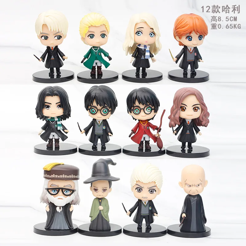 12Pcs Set Q Posket Harri Potter Voldemort Dumbledore Malfoy Ron Hermione Snape Luna Lovegood Tight PVC Action Figure Toys Doll AliExpress 26