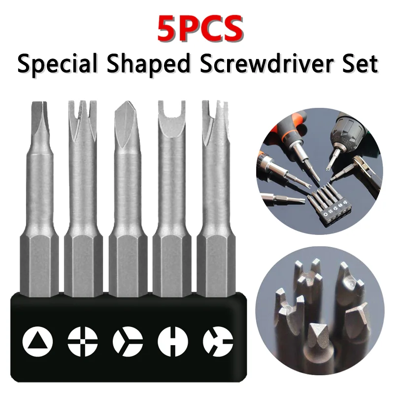 5Pcs Y-Type Special-shaped Screwdriver Set Magnetism U-shaped Triangle ...