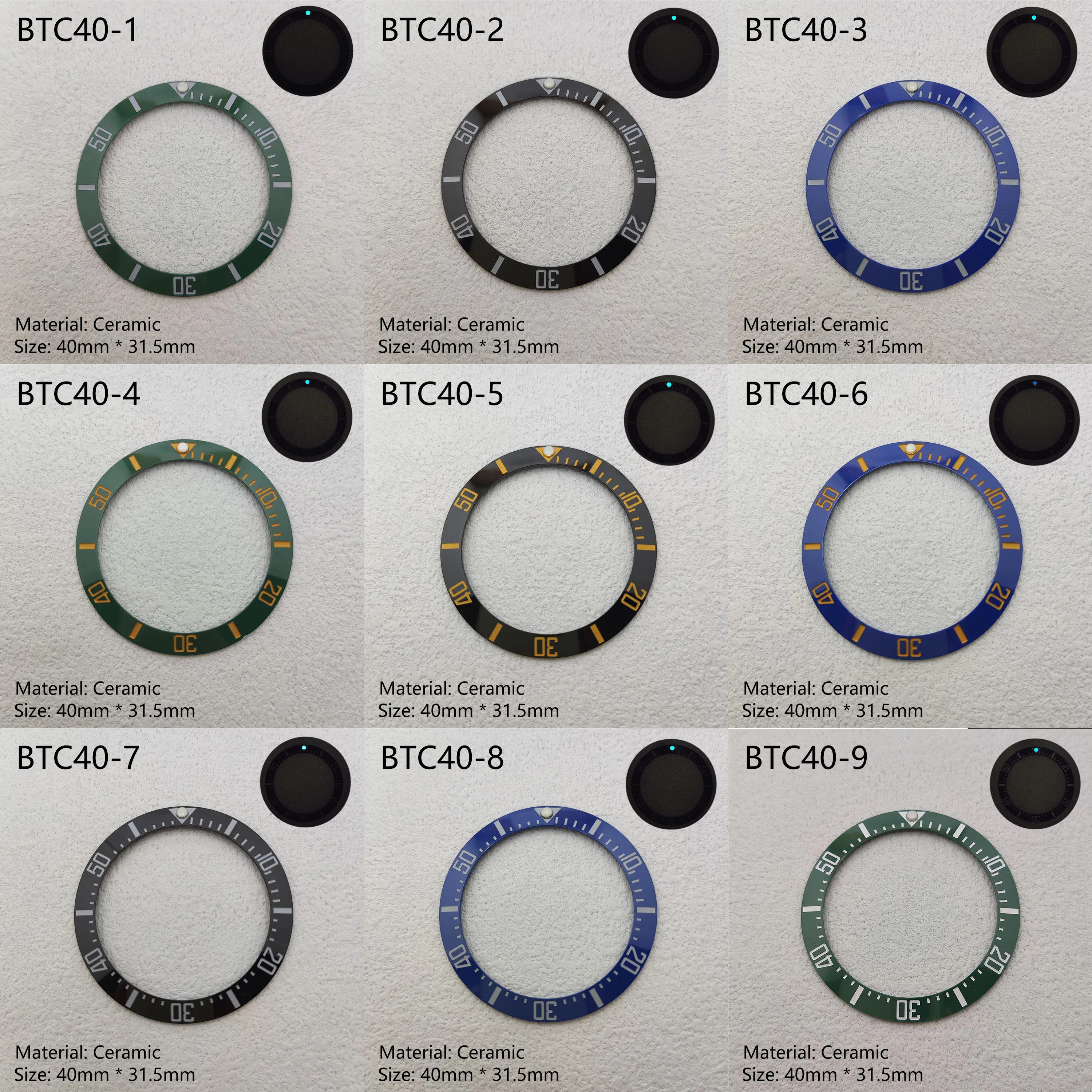 blue-Luminous-watch-bezel-insert-Suitable-for-40mm-bezel-watch-case ...