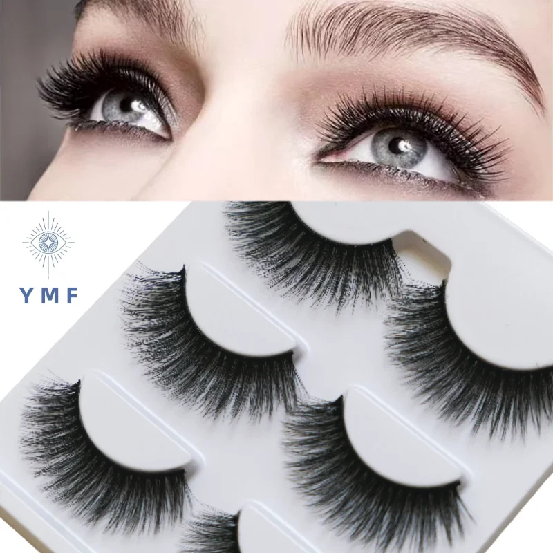 Pestañas postizas de visón 6D, pestañas postizas naturales, maquillaje de ojos falsos ...