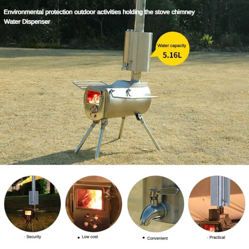 Outdoor-Water-Kettle-304-Stainless-Steel-Circular-Holding-Pipe-Water ...
