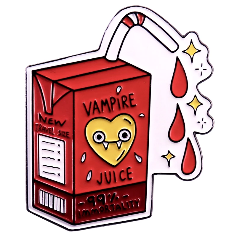Vampires-Juice-Enamel-Pin-Immortality-Dracula-Blood-Badge-Cryptid ...