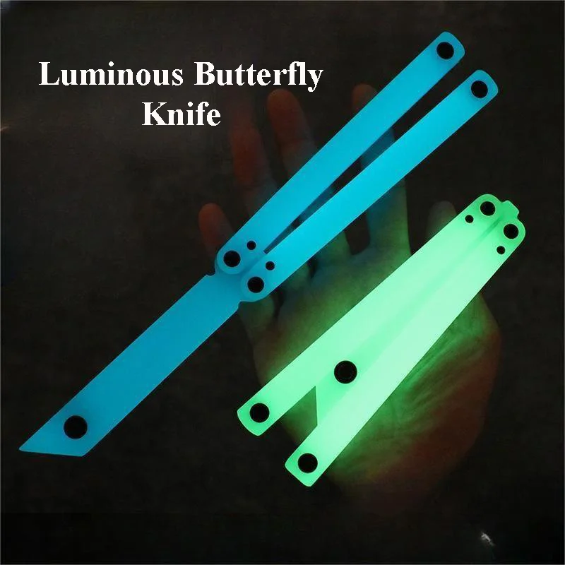 Fluorescent-Balisong-Trainer-Luminous-Butterfly-Kinfe-Resin-Material ...