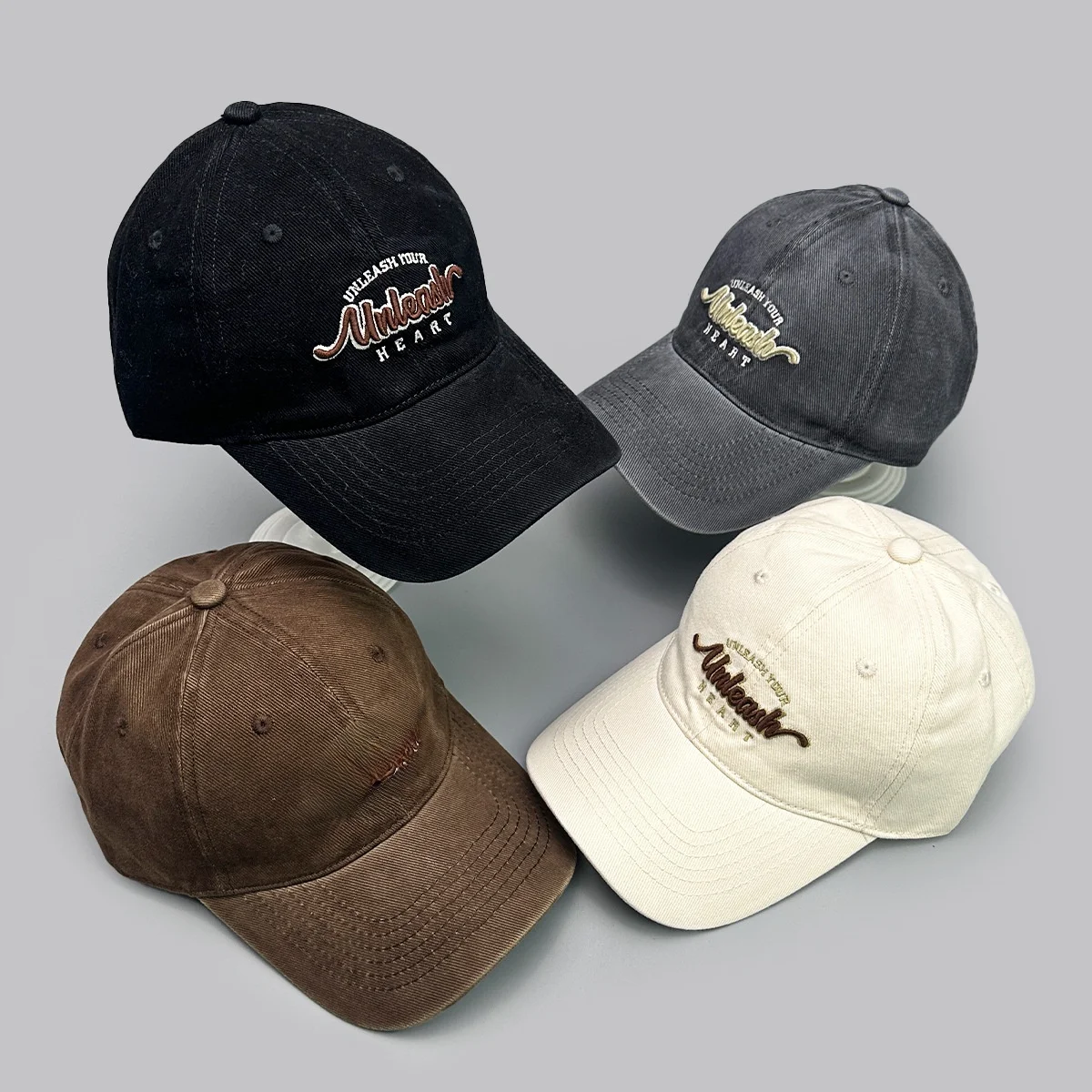 Retro 3D Embroidery Baseball Cap Unisex Sun Protection Wide Brim Face ...