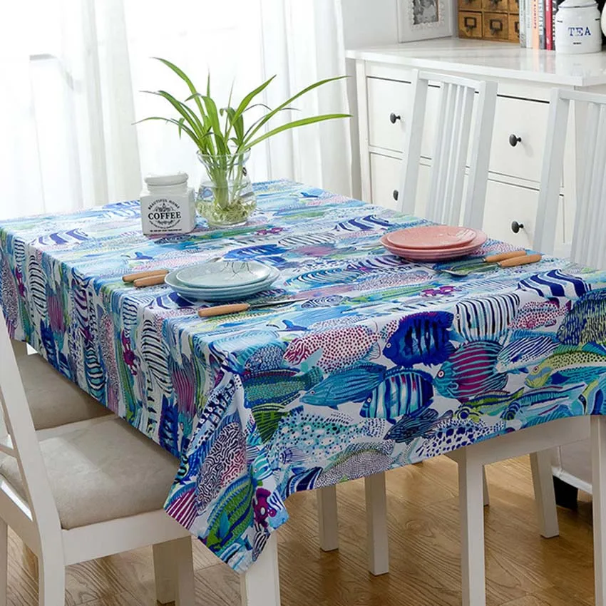 New-Tropical-Ocean-Fish-Table-Cloth-Non-slip-Table-Cover-Adiabatic-Home ...