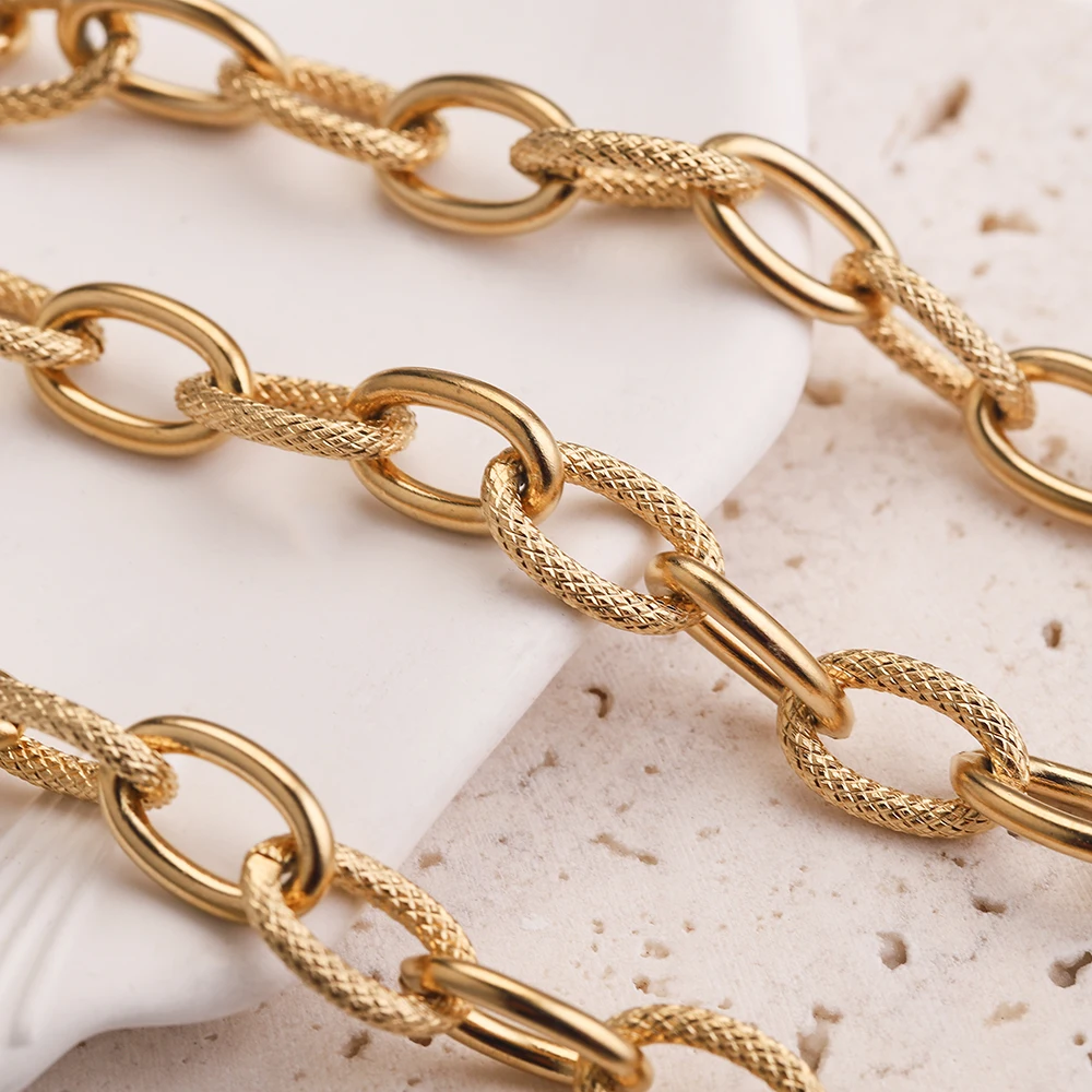 1Meter-8mm-width-Heavy-Circle-Stainless-Steel-Chains-Dull-Textured ...