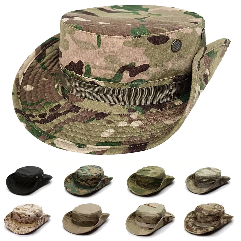 Tactical Military Boonie Hat Us Army Camouflage Bucket Hats Multicam ...