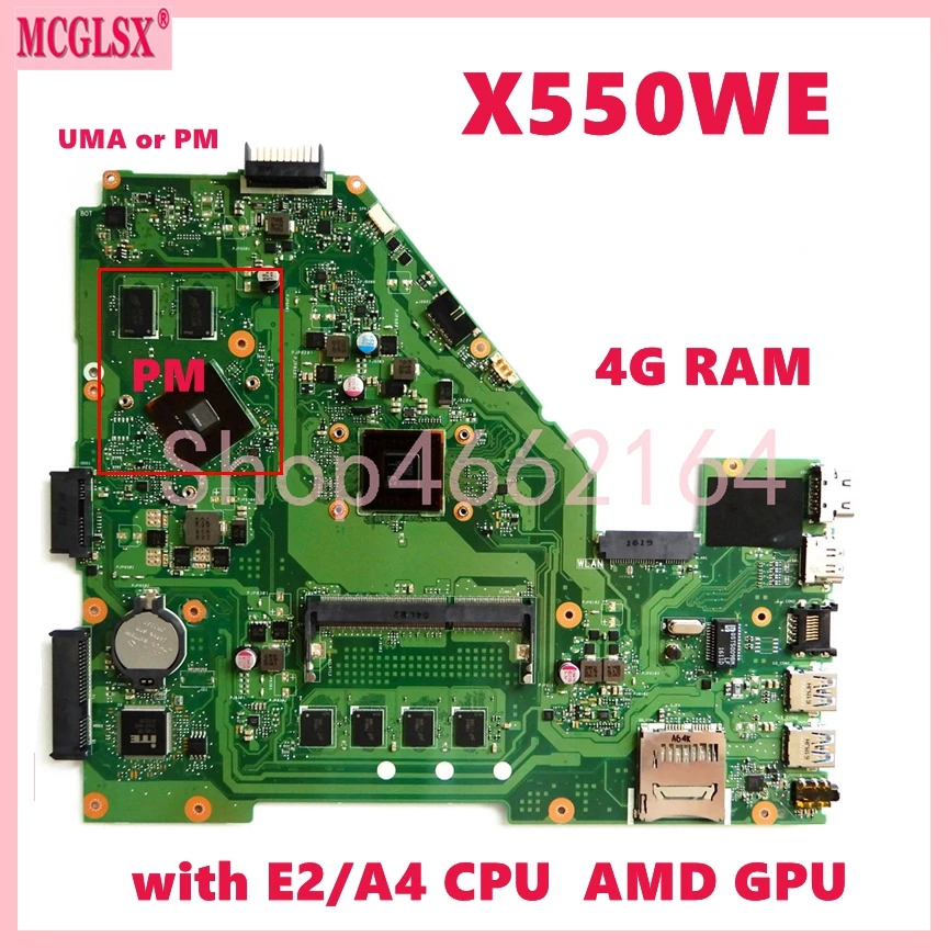 X550WE-A4-E1-E2-CPU-2G-4G-RAM-UMA-PM-Laptop-Motherboard-For-ASUS-X550WE ...