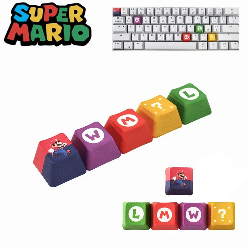 Teclas-de-Super-Mario-Bros-para-ordenador-5-piezas-Teclado-mec-nico ...