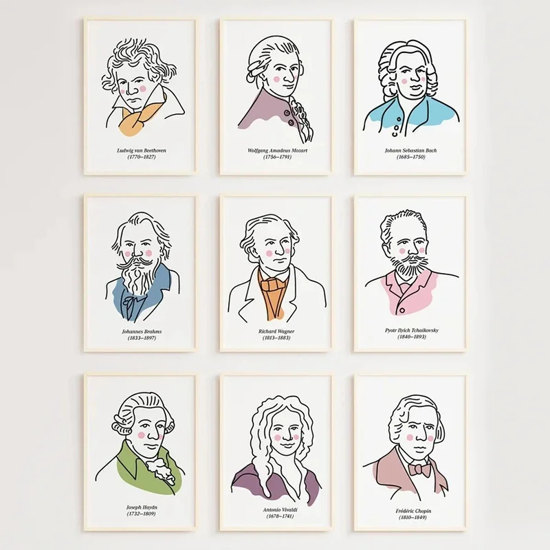 Classical-Composer-Poster-Classical-Music-Canvas-Painting-Art-Mozart ...