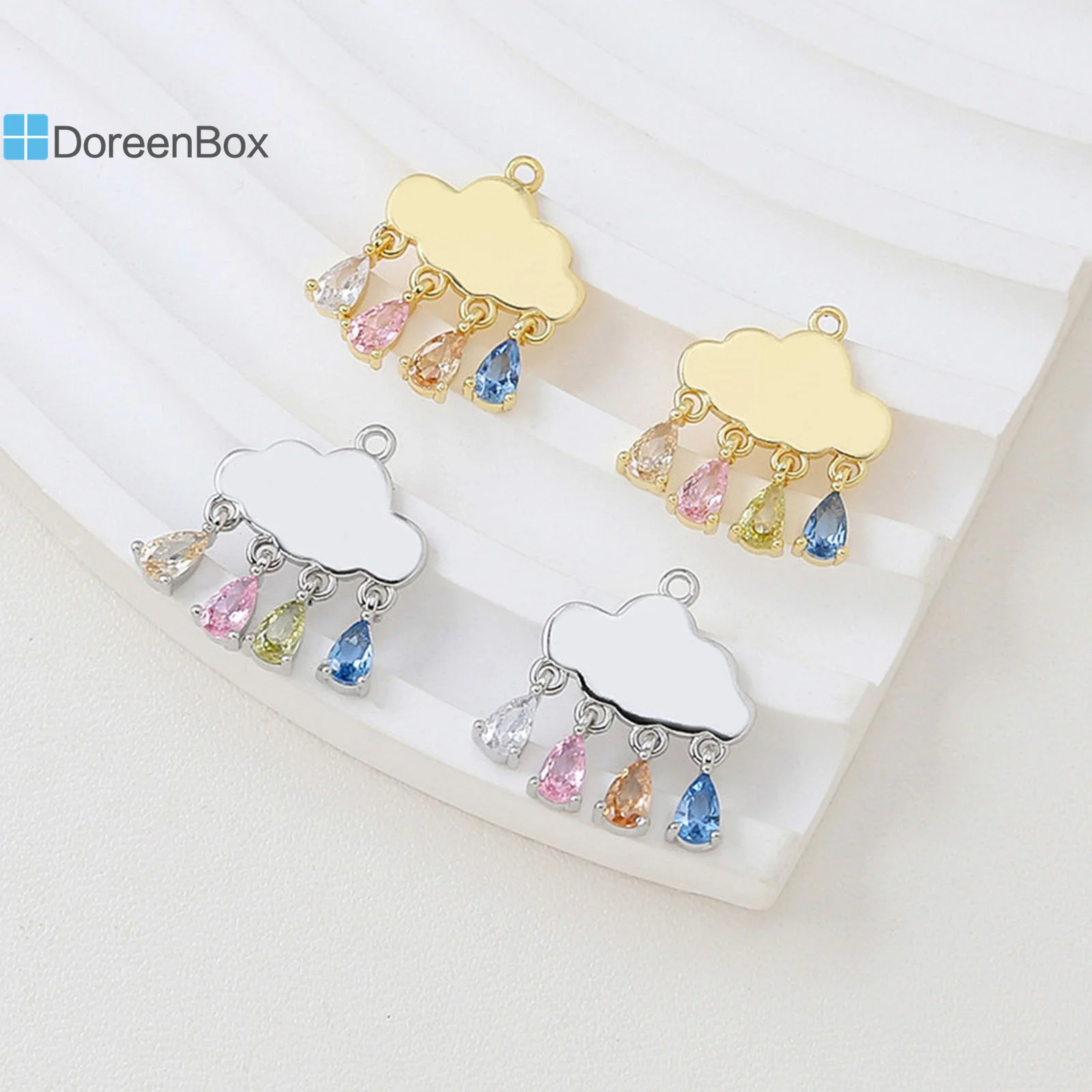 Cloud Drop Rhinestone Charms Pendants Copper Weather Collection Charms ...