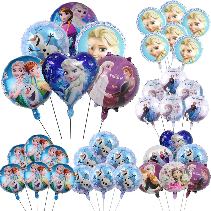 6pcs 18 pollici Frozen Elsa Balloons Anna Olaf Princess Helium Globos ...