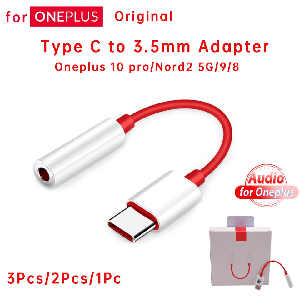 오리지널 Oneplus 이어폰 어댑터 Usb C 타입 3 5mm 잭 오디오 컨버터, One Plus 11 10pro 9t 9 ...