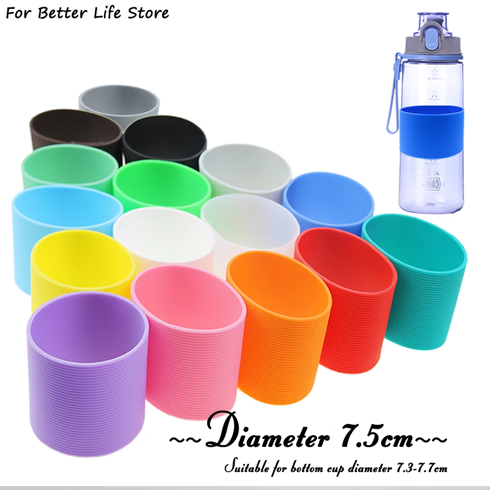 1Pc-30G-7-5cm-Colour-Soft-Silicone-Heat-Insulated-Cup-Sleeve-Antiskid ...