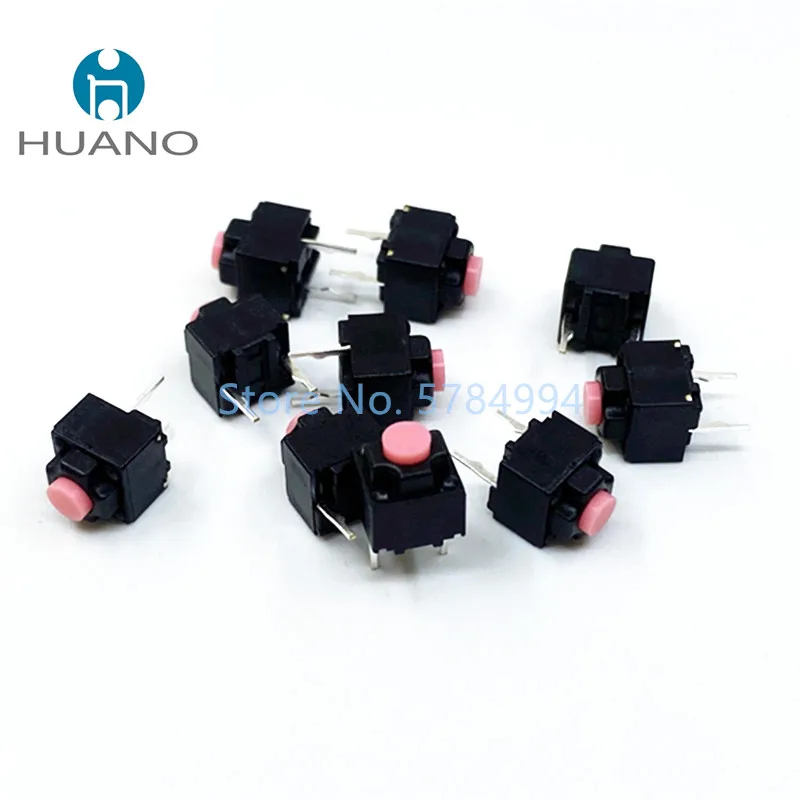 Free-shipping-10Pcs-HUANO-Pink-Push-Mute-Button-6-6-7-3mm-Silent-Switch ...