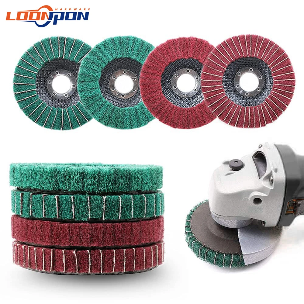 4.5" 115mm Nylon Fiber Flap Polishing Wheel Disc 180 Grit For Angle ...