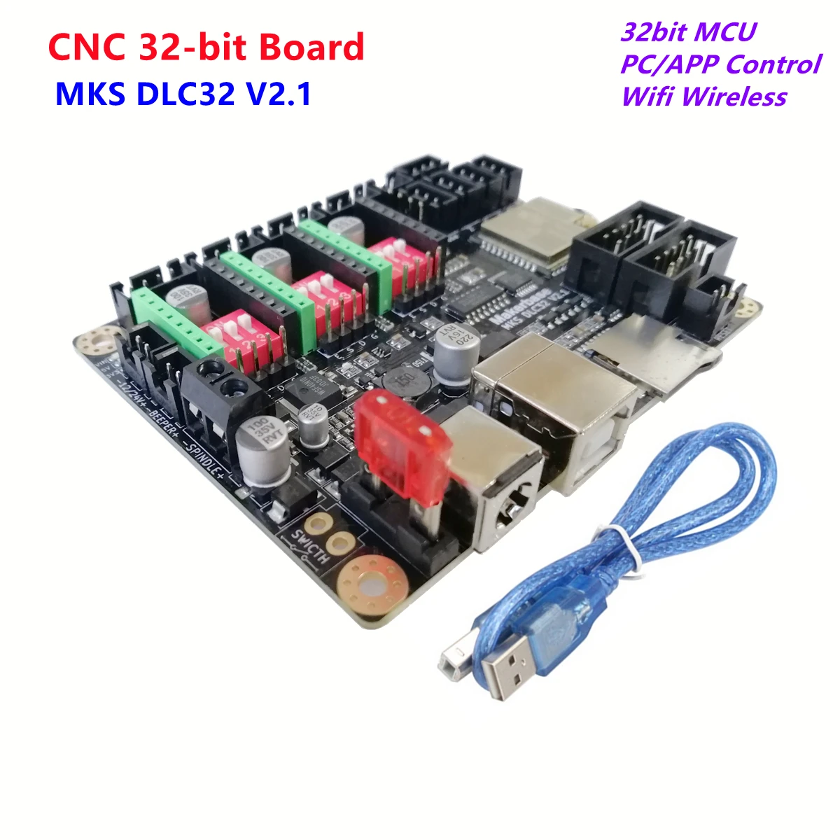 Makerbase mks dlc32 v2.1 grbl 32 bits placa de controle cnc 3 eixos usb breakout placa k40 kit ...