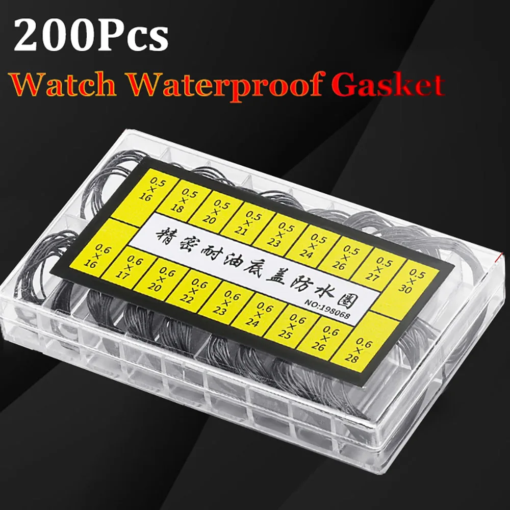 200Pcs-Watch-Gasket-Professional-Watch-Back-Case-Ring-Rubber-Waterproof ...