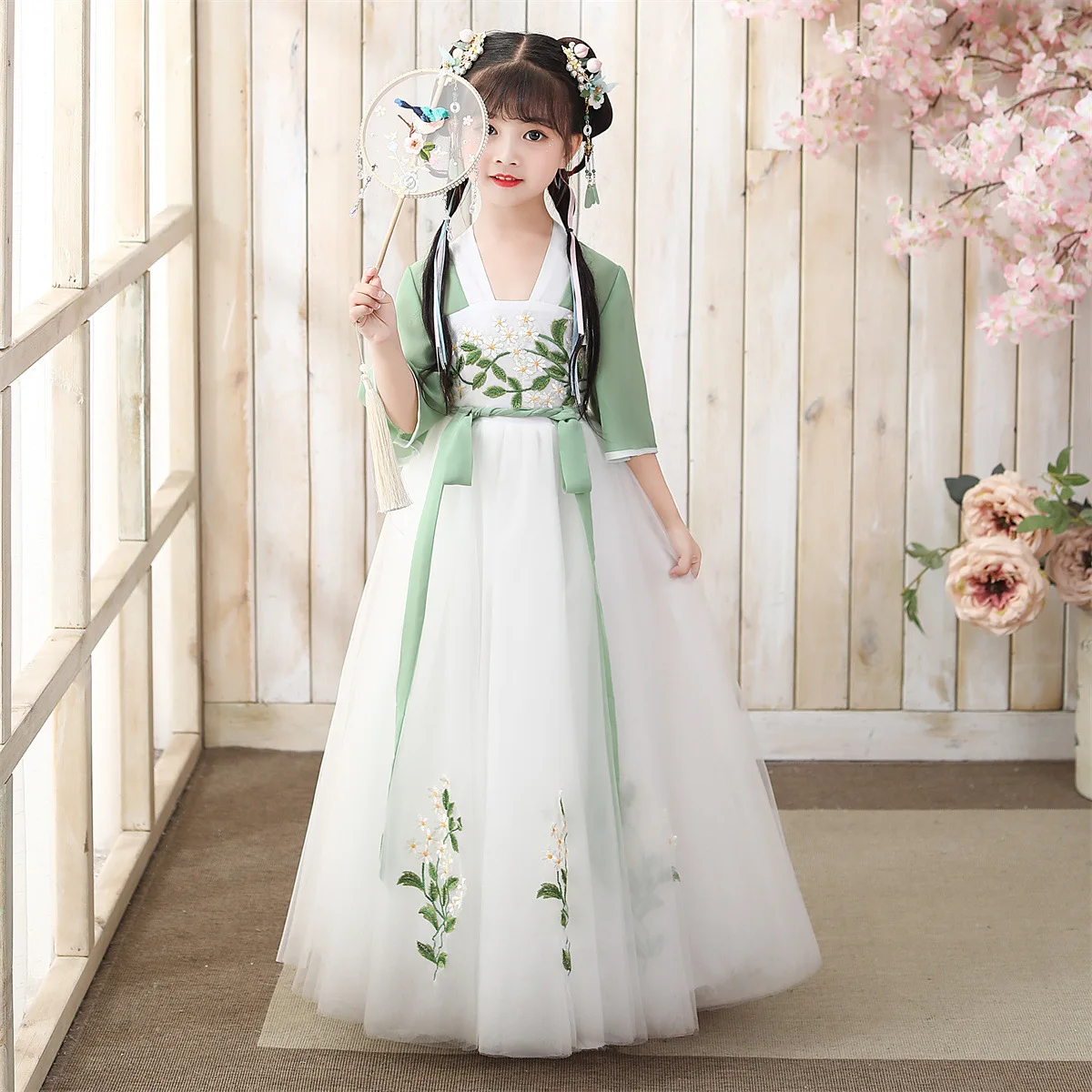 Chinese Hanfu Girl Children Cosplay Costumes Chiffon Princess Tang Suit ...