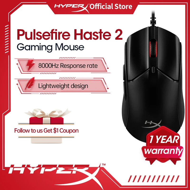 HyperX-Pulsefire-Haste-2-RGB-Wired-Gaming-Mouse-8000Mhz-Opto-electronic ...