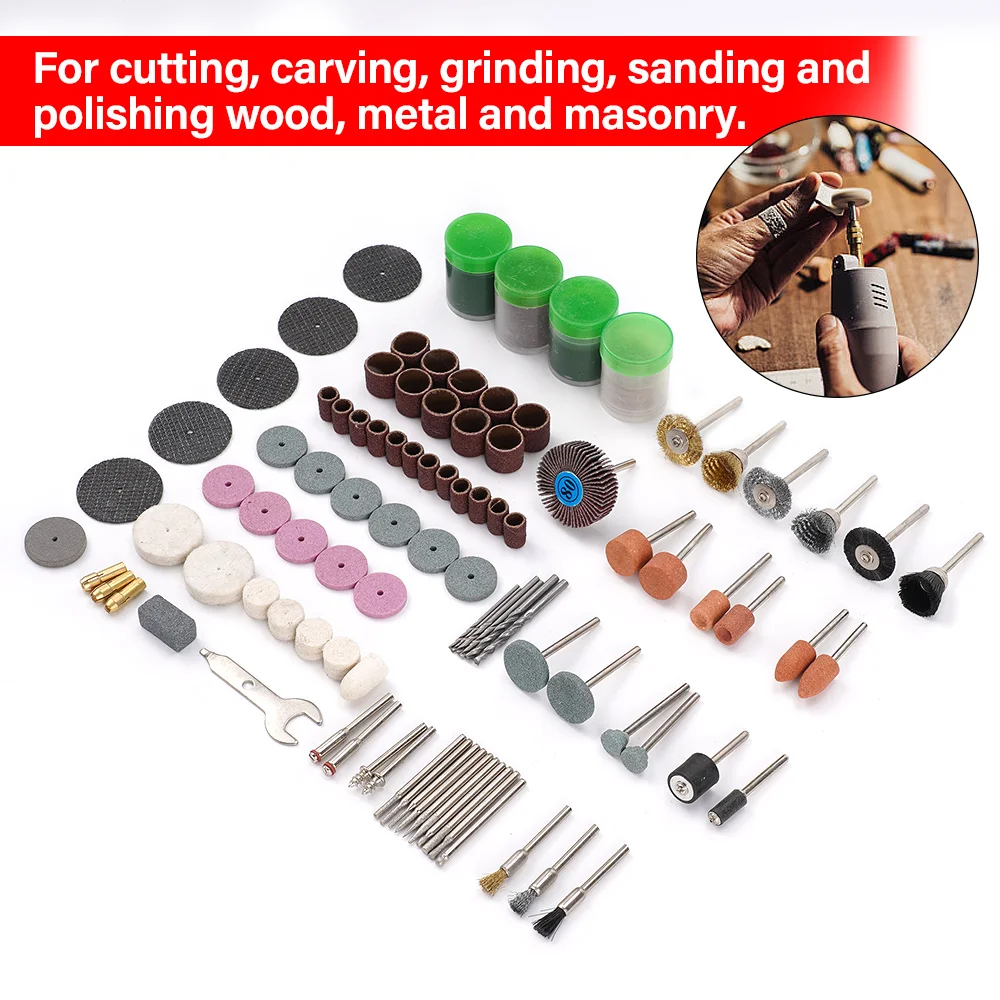 142pcs-Set-Electric-Grinder-Rotary-Tool-Accessory-Bit-Set-For-Dremel ...