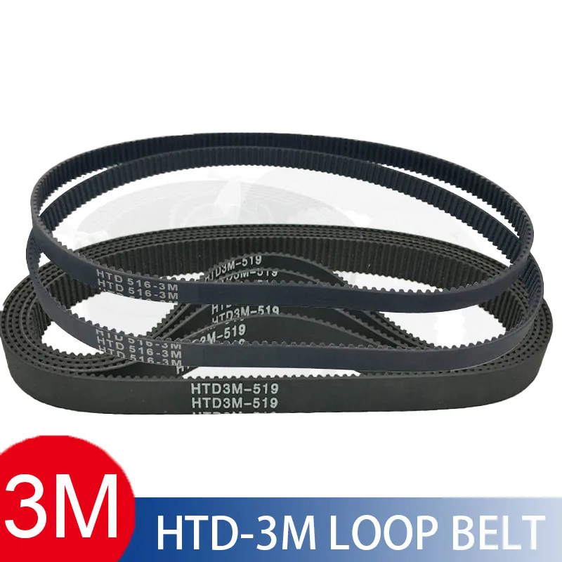 HTD 3M Timing Belt 495/501/504/510/513/516/519/522mm Width 8/10/12mm ...