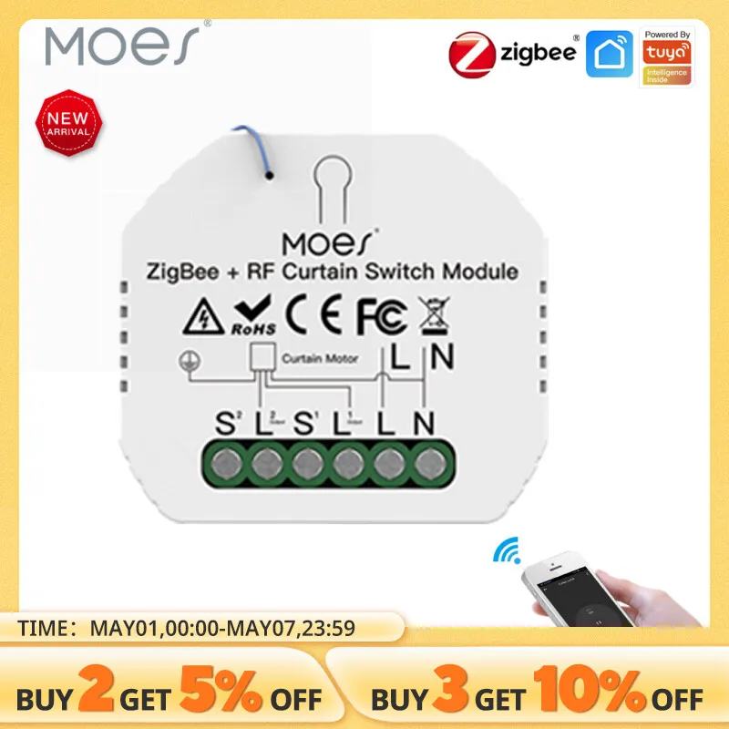 Moes-ZigBee-Smart-RF433-Curtain-Switch-Module-for-Motorized-Roller-Shutter-Blinds-Motor-2MQTT ...
