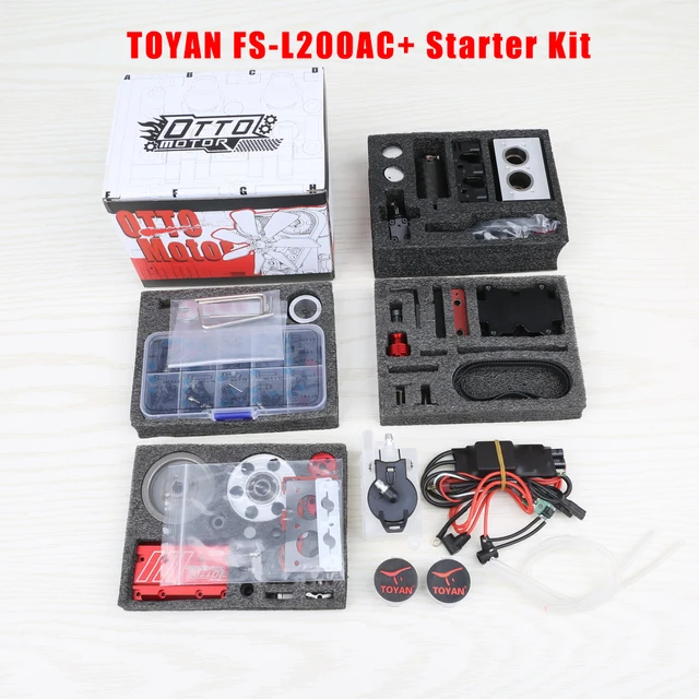 TOYAN FS-L200AC 4 Stroke Air Cooled Engine 7cc Inline 2 Cylinder Nitro ...