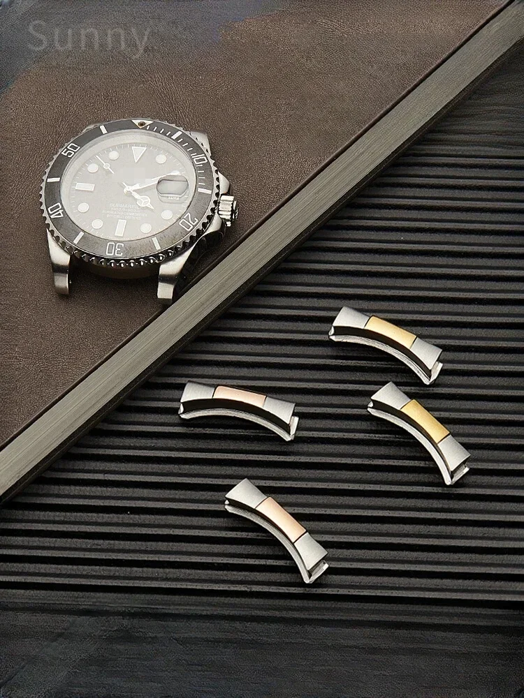 For Rolex Solid Steel End Link Perfect Fit The Dial Black Water Green ...