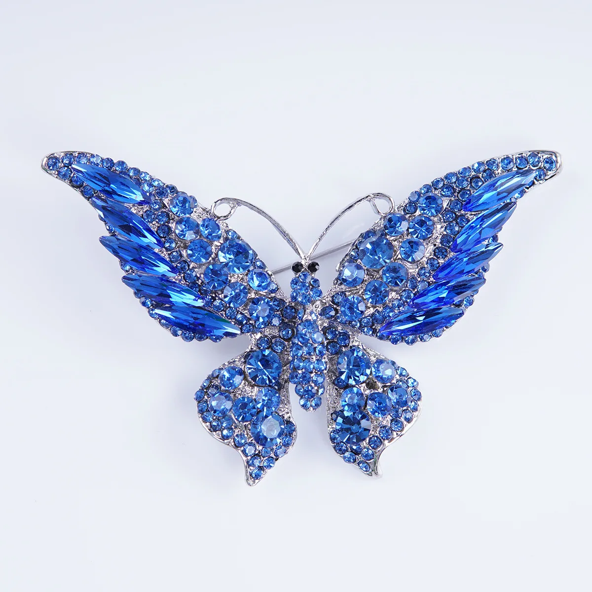 Rhinestone-Butterfly-Brooch-Pin-for-Girls-Blue-Crystal-Empress-Monarch ...