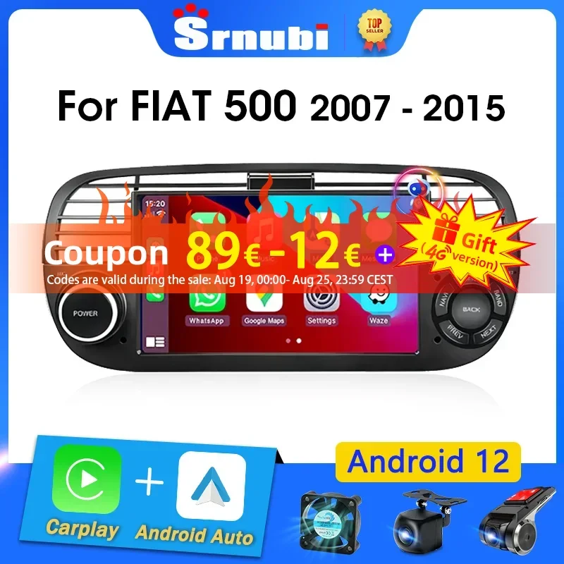 Srnubi-7-Android-13-Carplay-Car-Radio-for-FIAT-500-Abarth-2007-2015 ...