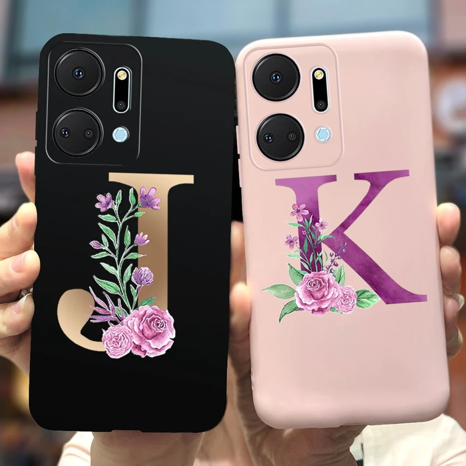 For Honor X7a Case Rky-lx2 Luxury 26 Letters Cover Soft Silicone Phone ...