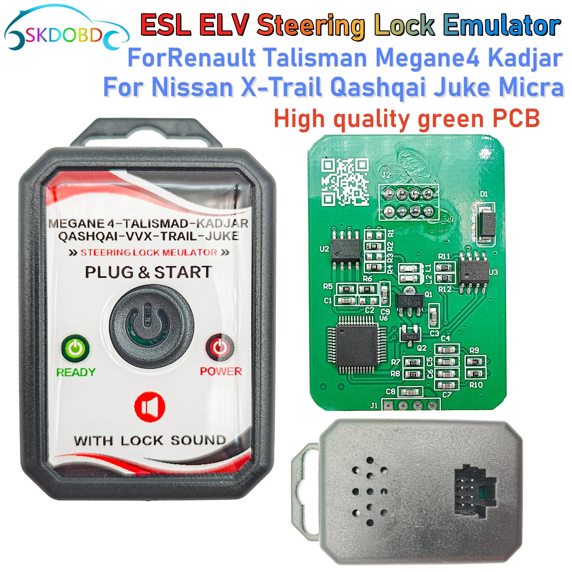 Newest ESL ELV Steering Lock Emulator for Nissan X-Trail Qashqai Juke ...