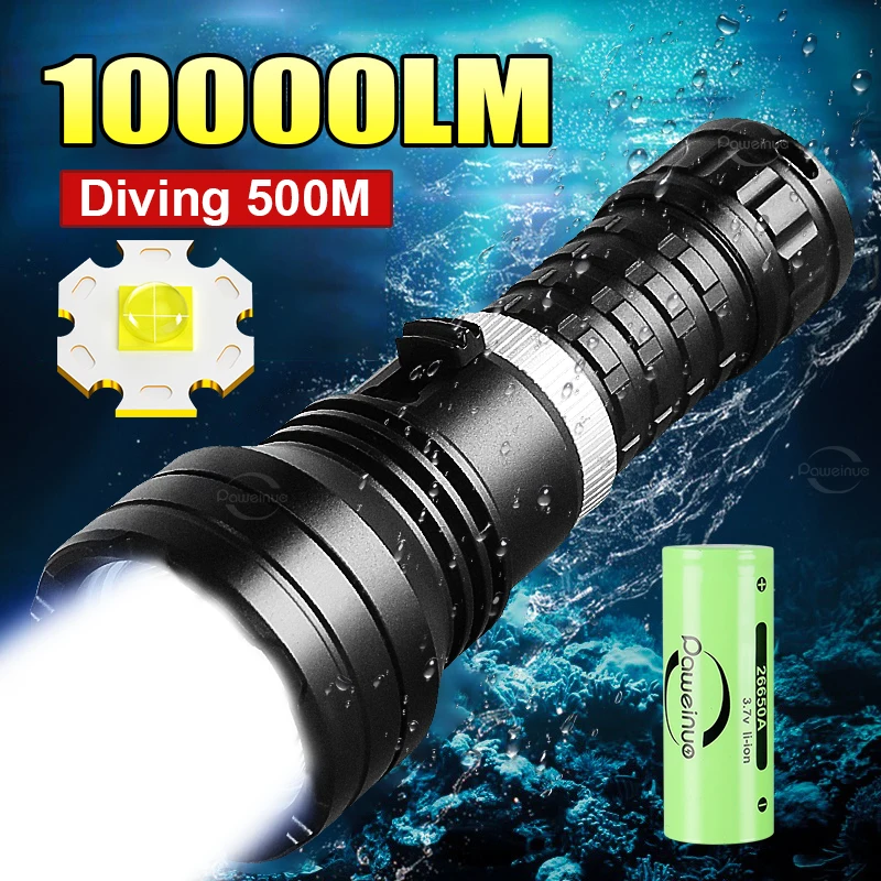Most-Powerful-Diving-Flashlight-High-Power-LED-Flashlight-Underwater ...
