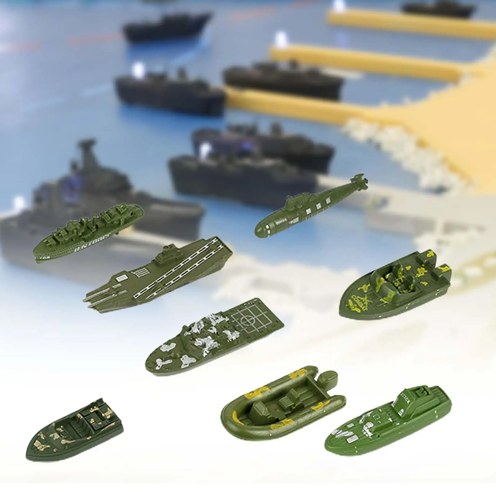 8Pcs Marine Military Model Ships Warship Destroyer Aircraft Carrier ...
