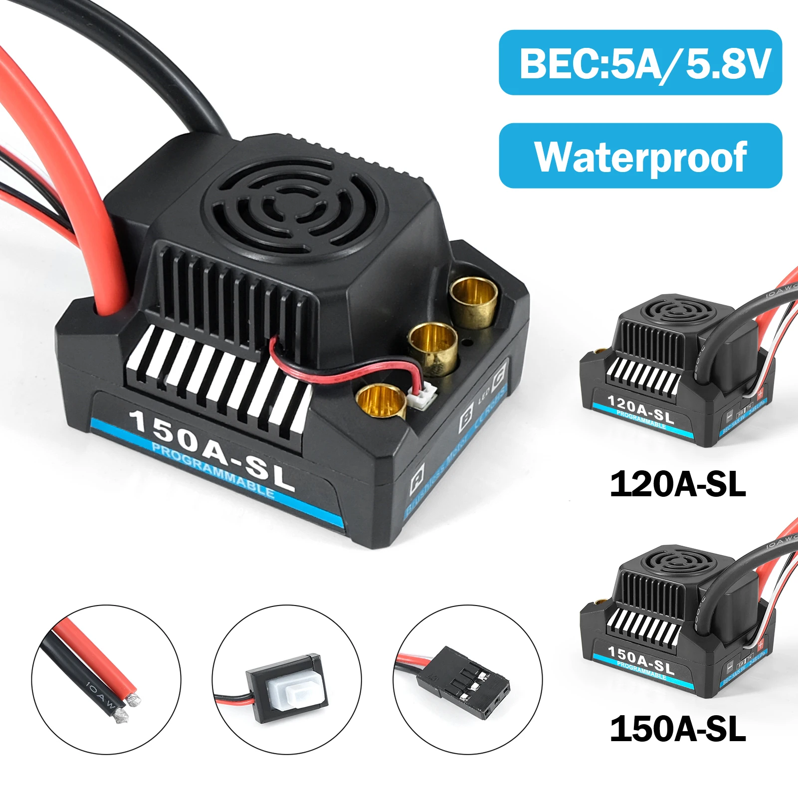 120A 150A ESC Platinum Waterpoof Brushless ESC 120A-SL / 150A-SL BEC 5A ...