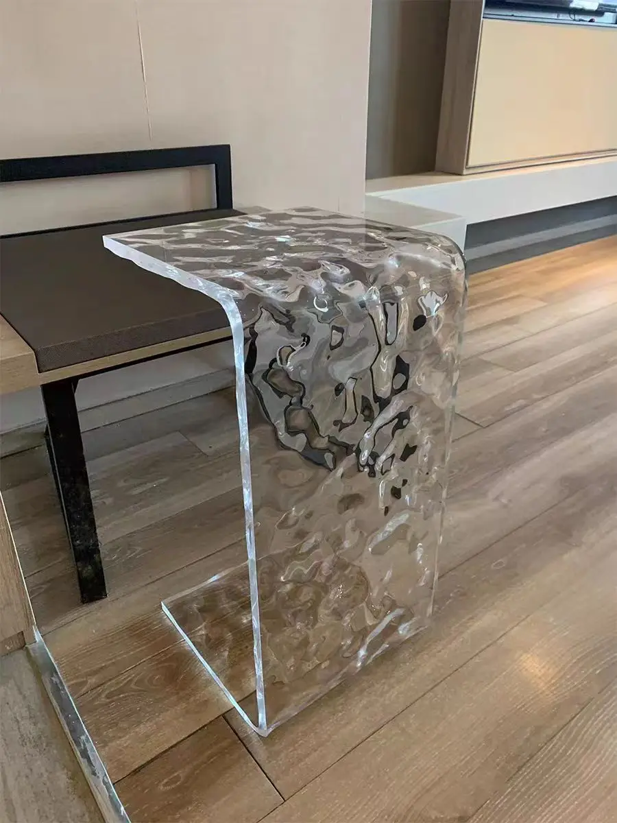 Modern-Acrylic-Water-Ripple-Pattern-Edge-Table-Sofa-Luxury-Small-Side ...