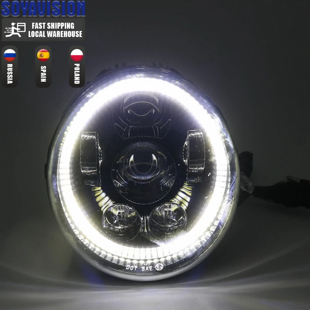 E9 Motorcycle Headlamp For Vrod Led Halo Headlights DRL For Harley 02 ...