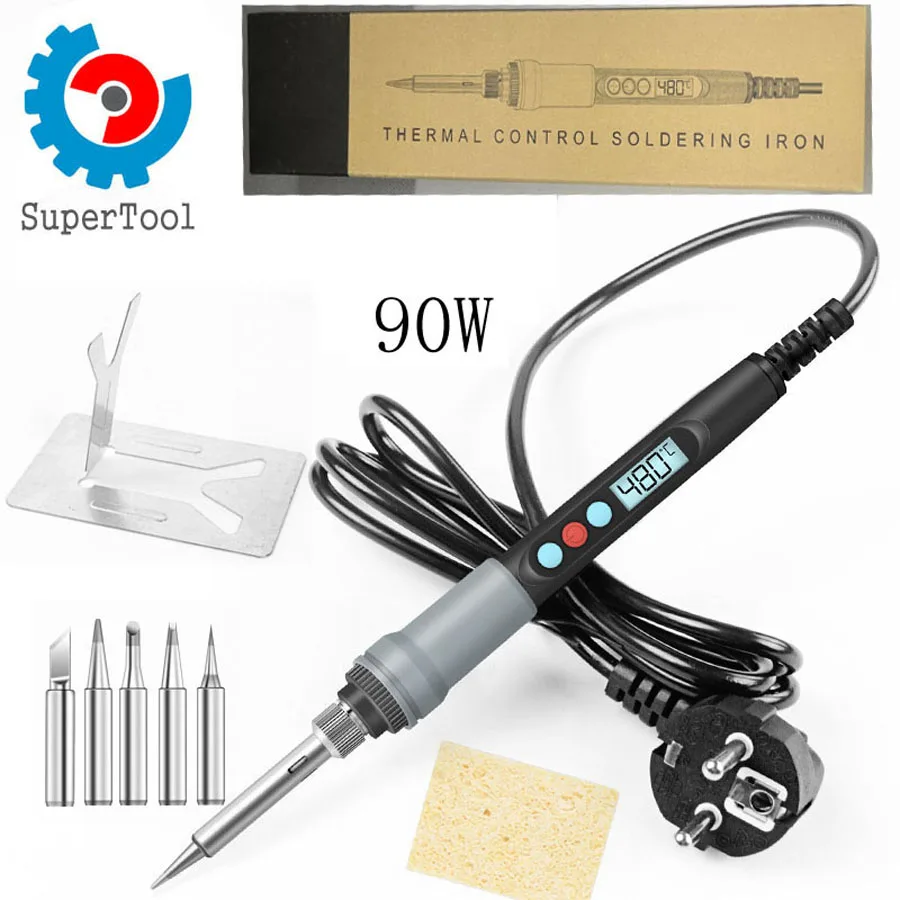 90W-Electric-Soldering-Iron-Adjustable-Temperature-Digital-LED-Display ...