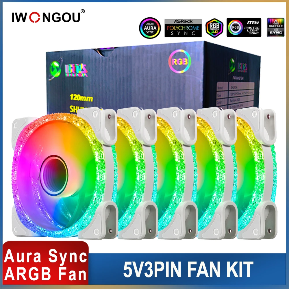 Argb PWM RGB Ar12pro 냉각 쿨러, 4 핀 컴퓨터 케이스 팬, 120mm, 3pin5v, 무제한 공간, 12cm ...